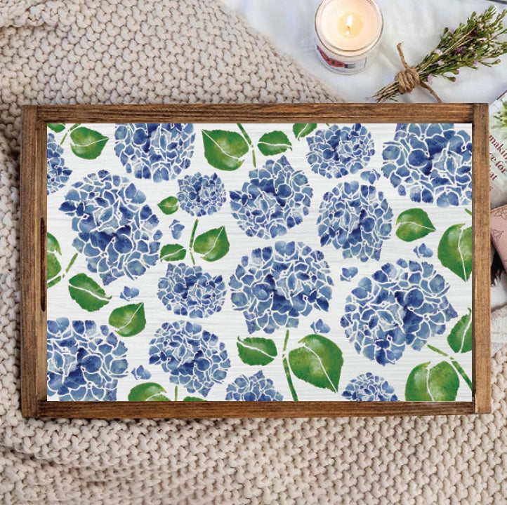 Scattered Hydrangeas Serving Tray | Farm To Coastal Living Decor – Farm ...